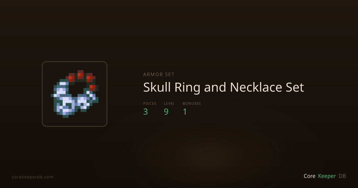 Skull Ring and Necklace Set | Armor Set | Core Keeper DB