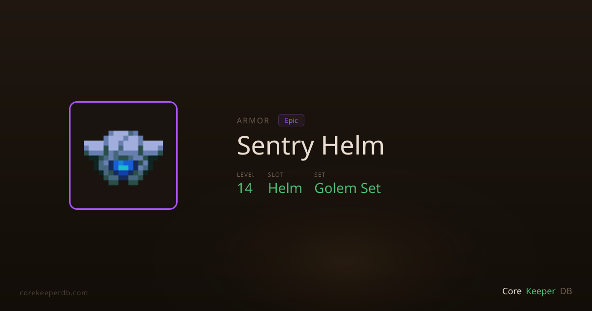 Sentry Helm | Armor | Core Keeper DB