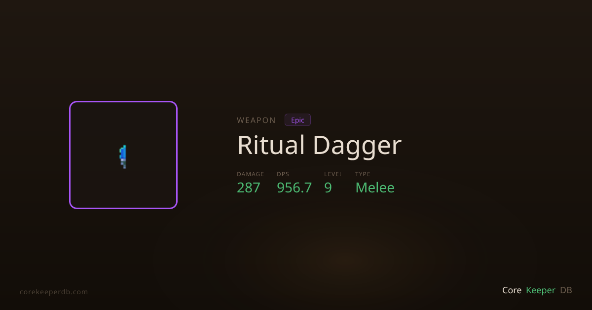 Ritual Dagger | Weapon | Core Keeper DB